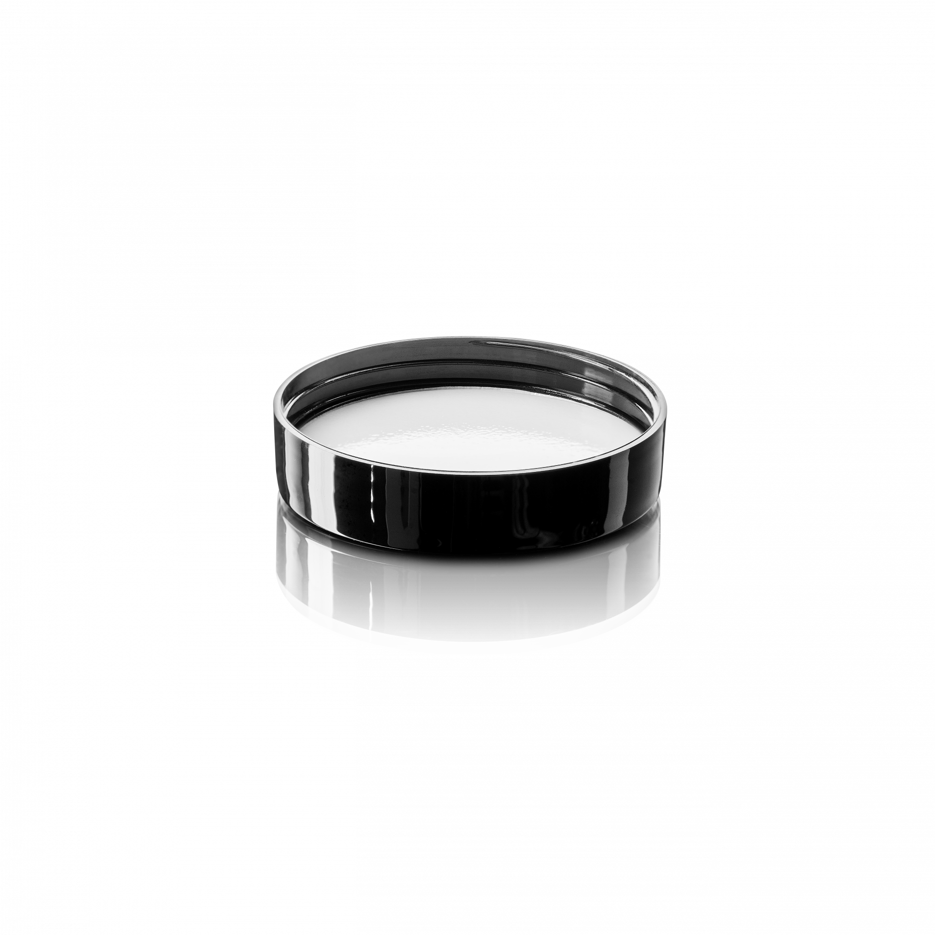 Lid Modern 87 special, PP, black, glossy finish, white inlay (Bryn 200)