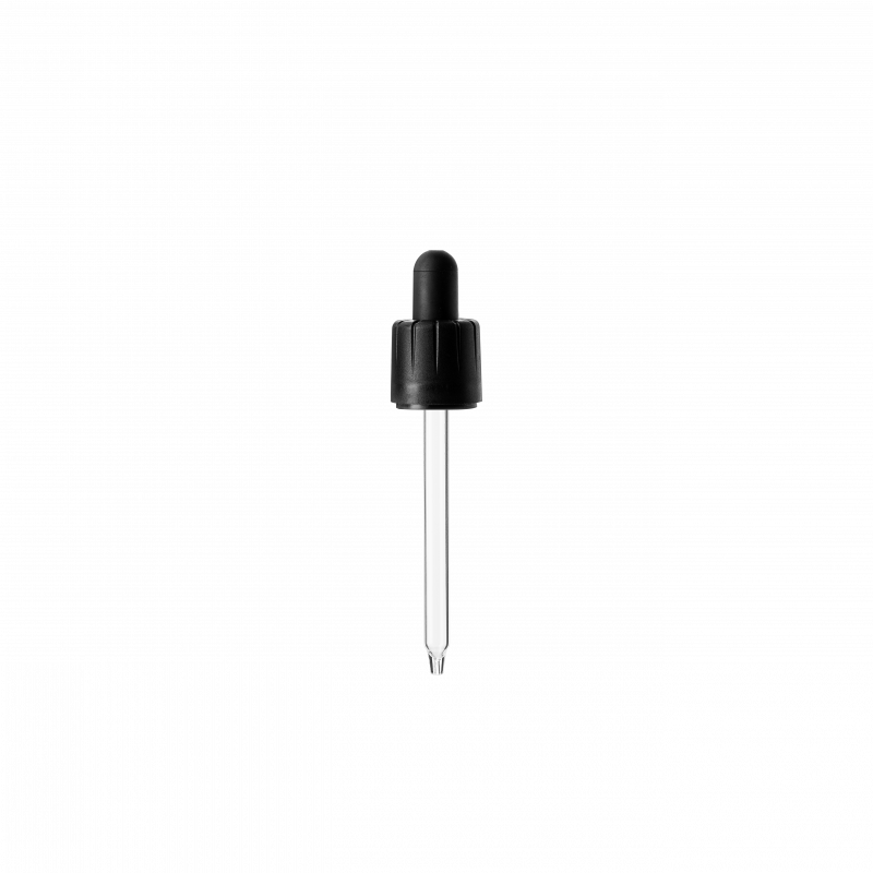 Pipette tamper evident DIN18, II, black, ribbed, bulb TPE 1.0ml ...