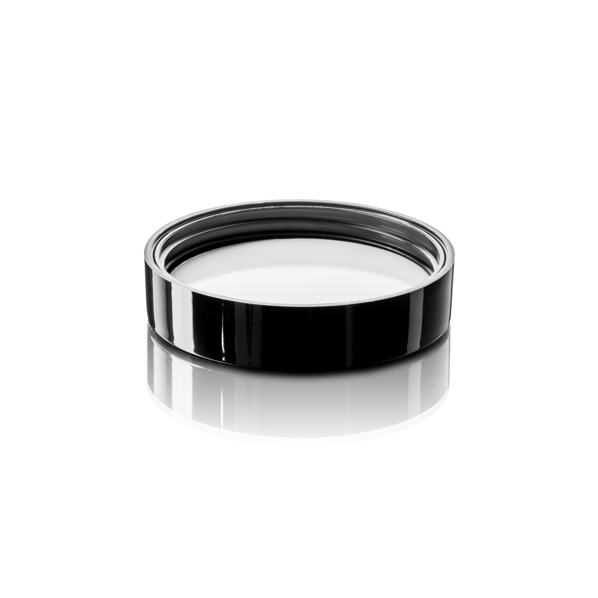 Lid double wall 64 special, PP, black, glossy finish, white inlay ...