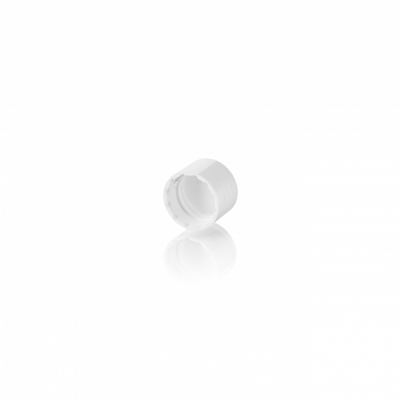 Screw cap, standard, 18/400, PP, white, glossy finish, white inlay